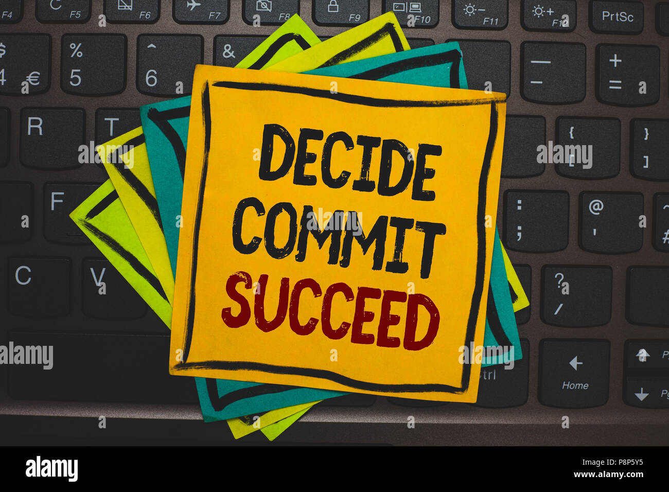 Word writing text Decide Commit Succeed. Business concept for achieving ...