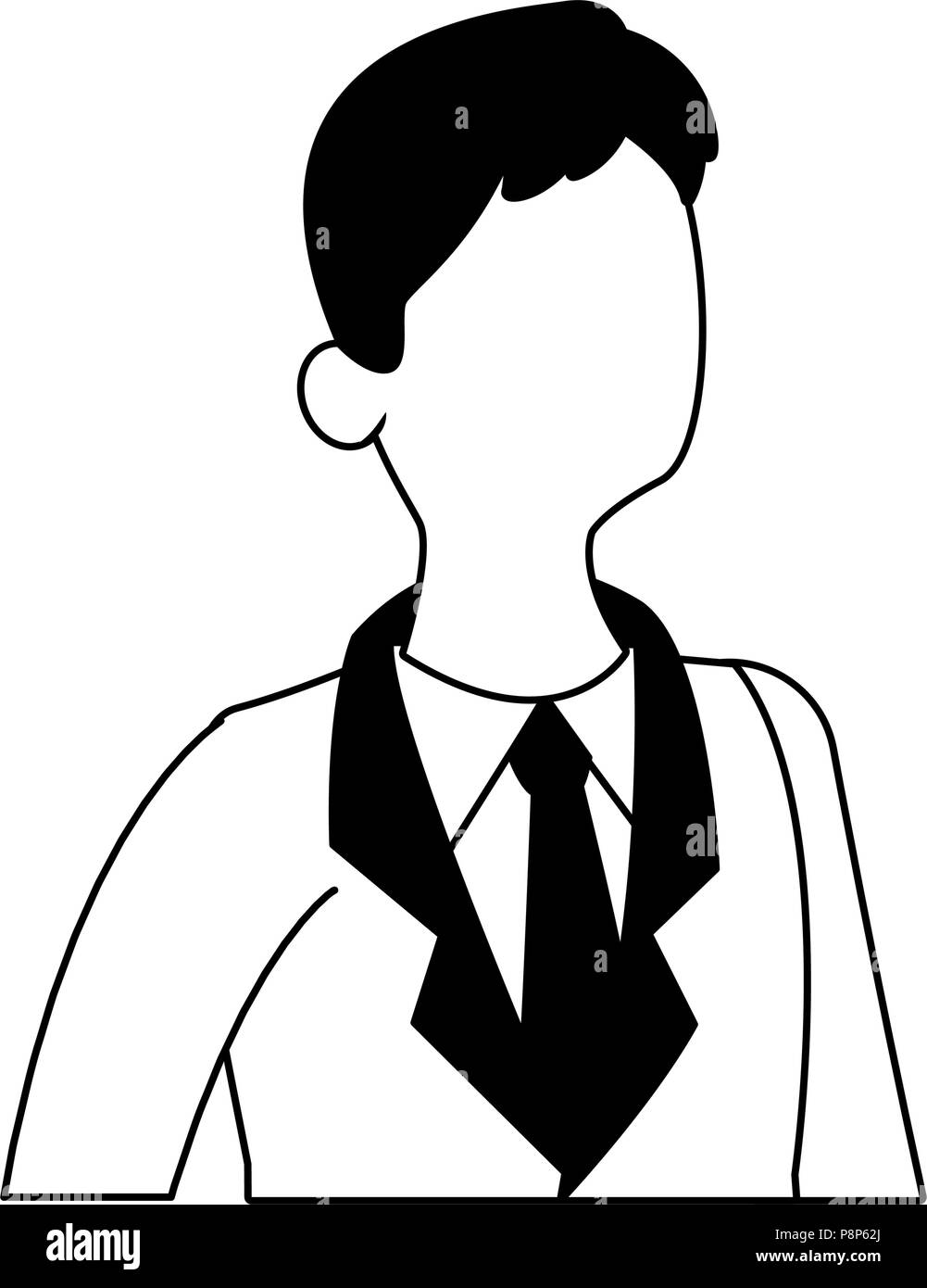 Executive businessman cartoon faceless black and white colors Stock ...