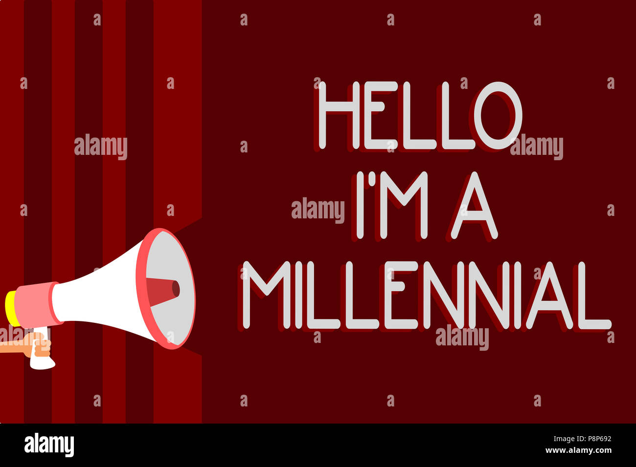 Handwriting text Hello I am A Millennial. Concept meaning person ...
