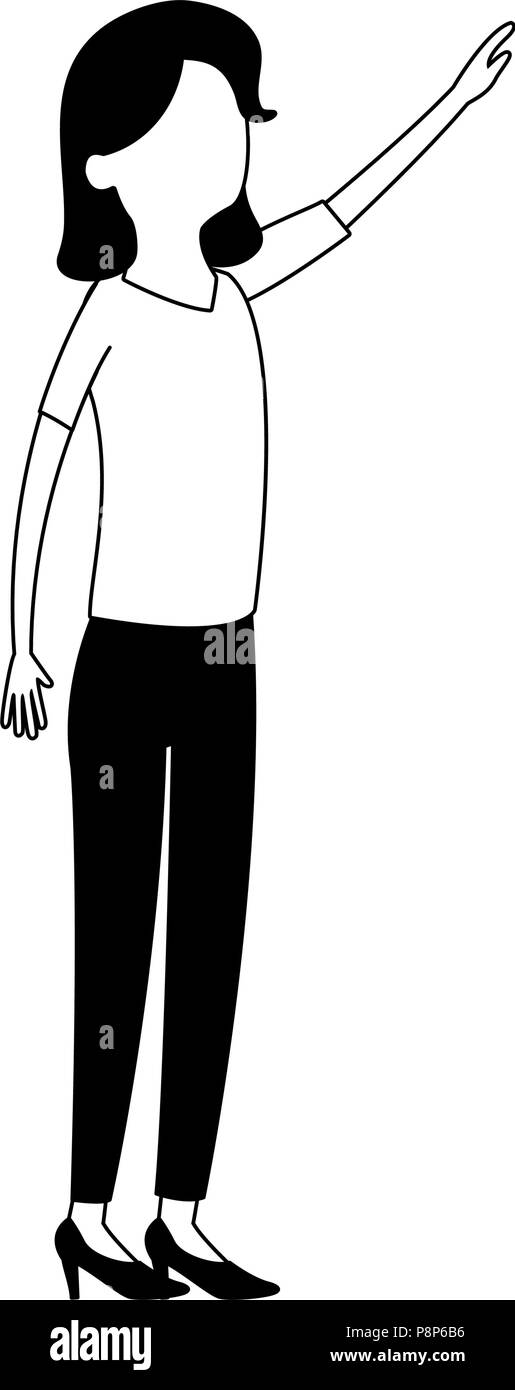 Executive business woman cartoon faceless black and white colors Stock ...