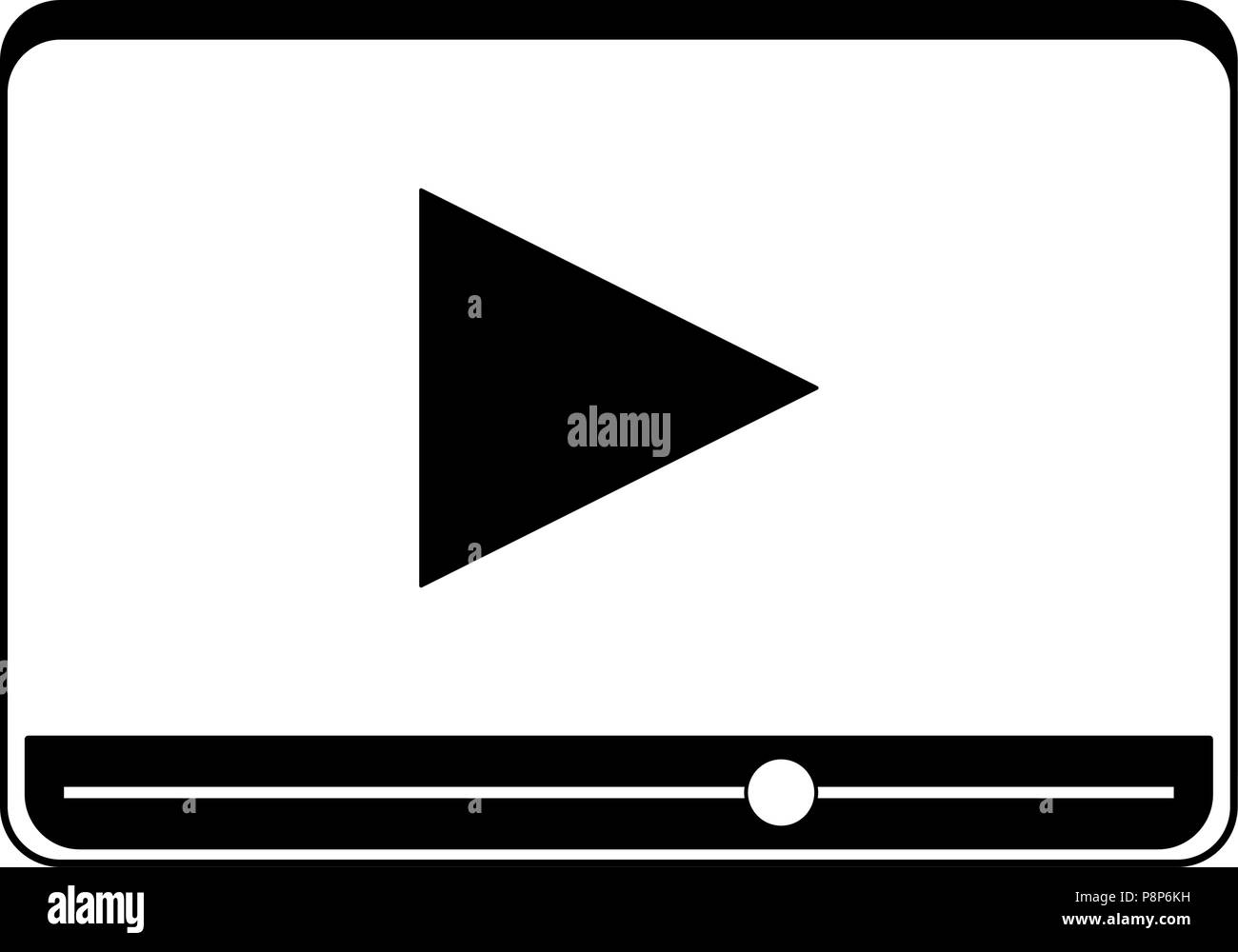Video player symbol black and white colors Stock Vector Image & Art - Alamy