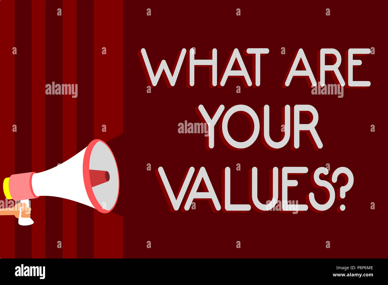 Handwriting text What Are Your Values question. Concept meaning asking ...