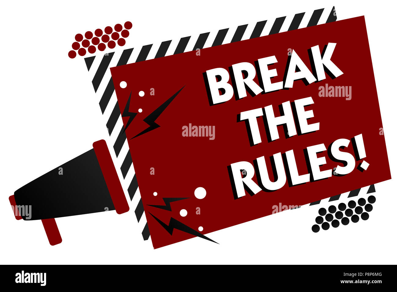 Conceptual hand writing showing Break The Rules. Business photo text ...