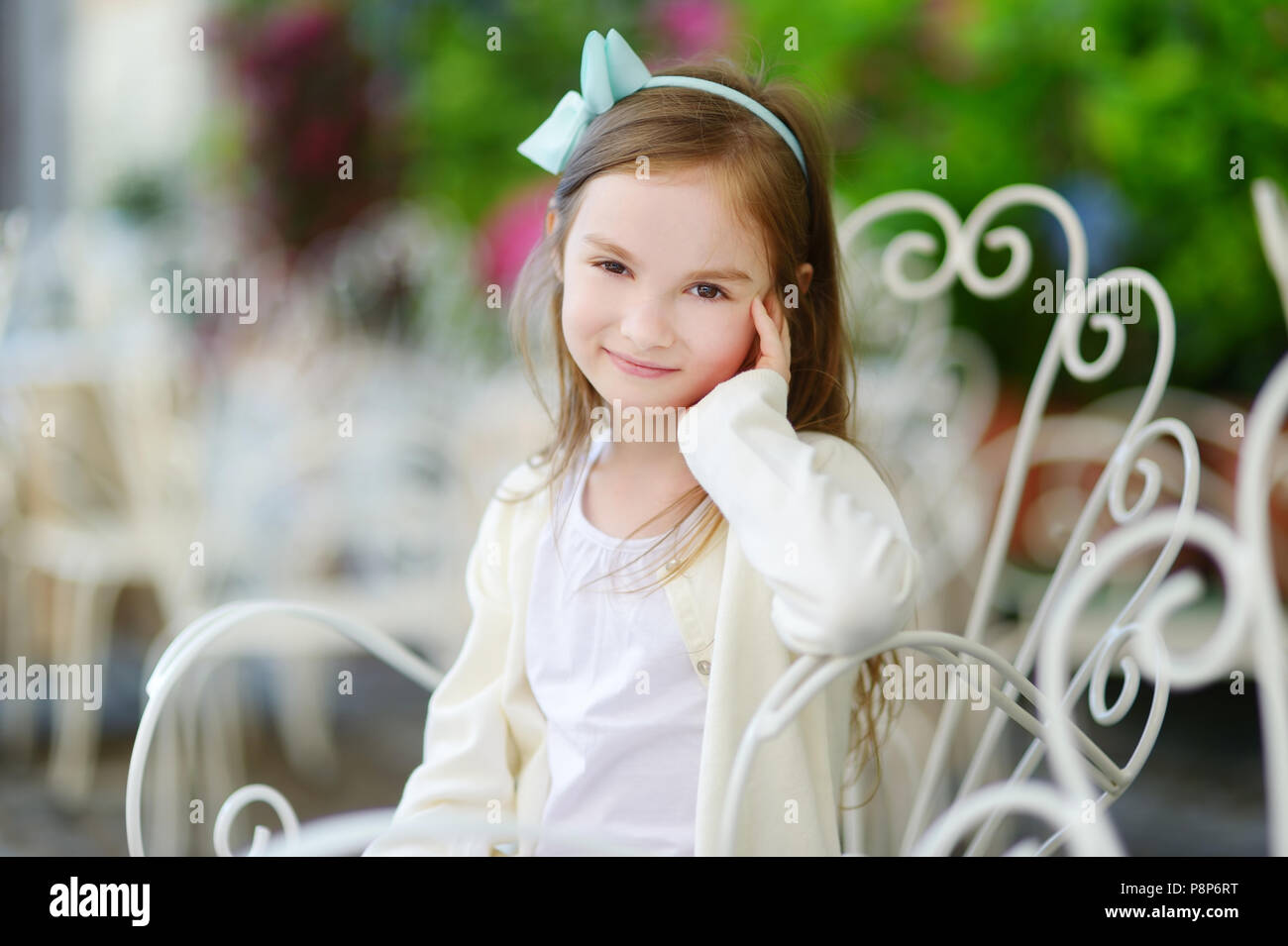 Adorable little girl on warm and sunny summer day Stock Photo - Alamy
