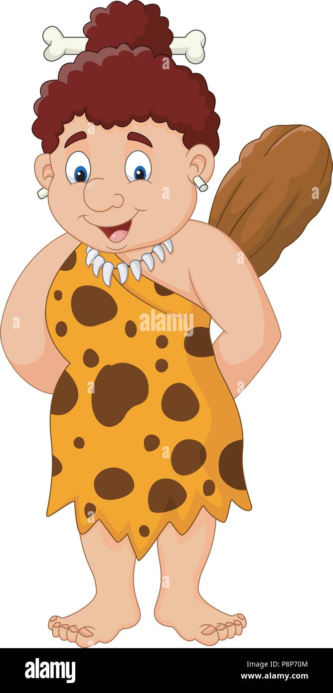 Cartoon female caveman holding club Stock Vector Image & Art - Alamy