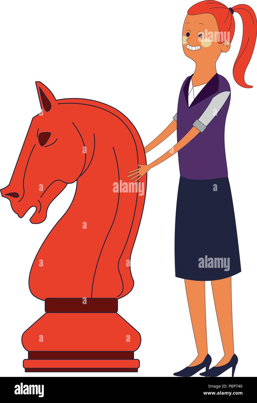 Woman with chess piece pop colors Stock Vector Image & Art - Alamy