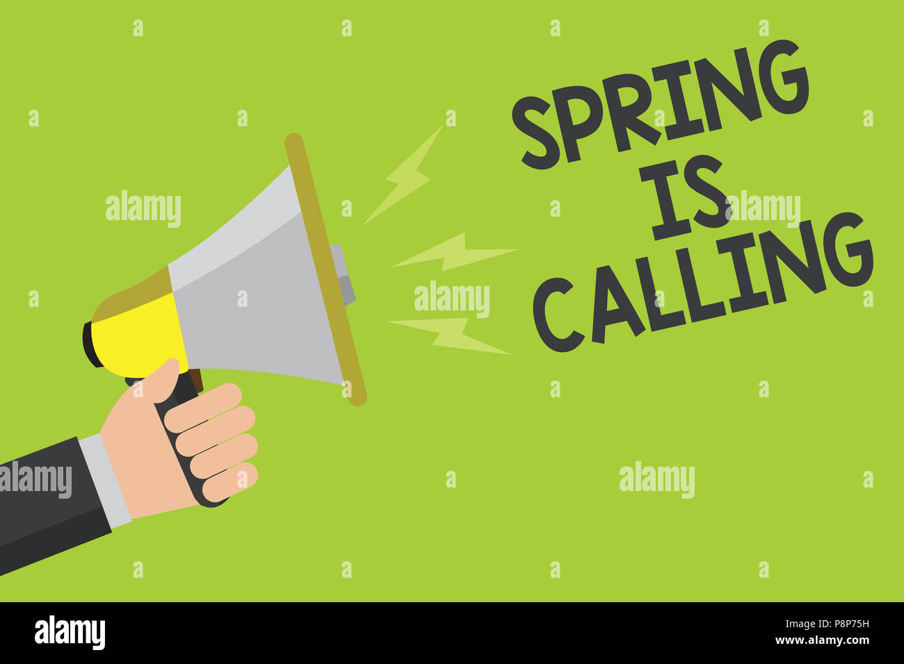 Handwriting text Spring Is Calling. Concept meaning Time for flowers ...