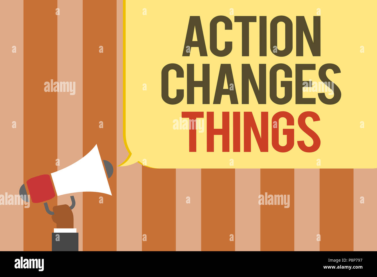 Writing note showing Action Changes Things. Business photo showcasing ...