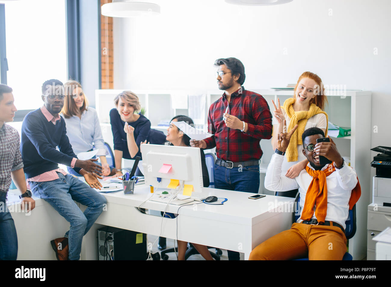 Team building office fun diversity hi-res stock photography and images ...