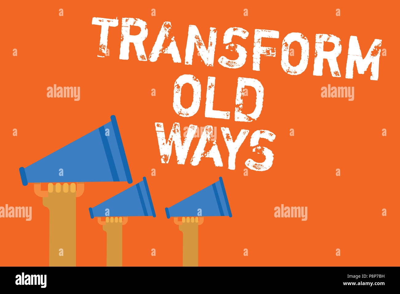 Text sign showing Transform Old Ways. Conceptual photo replace it with ... Text sign showing Transform Old Ways. Conceptual photo replace it with ...