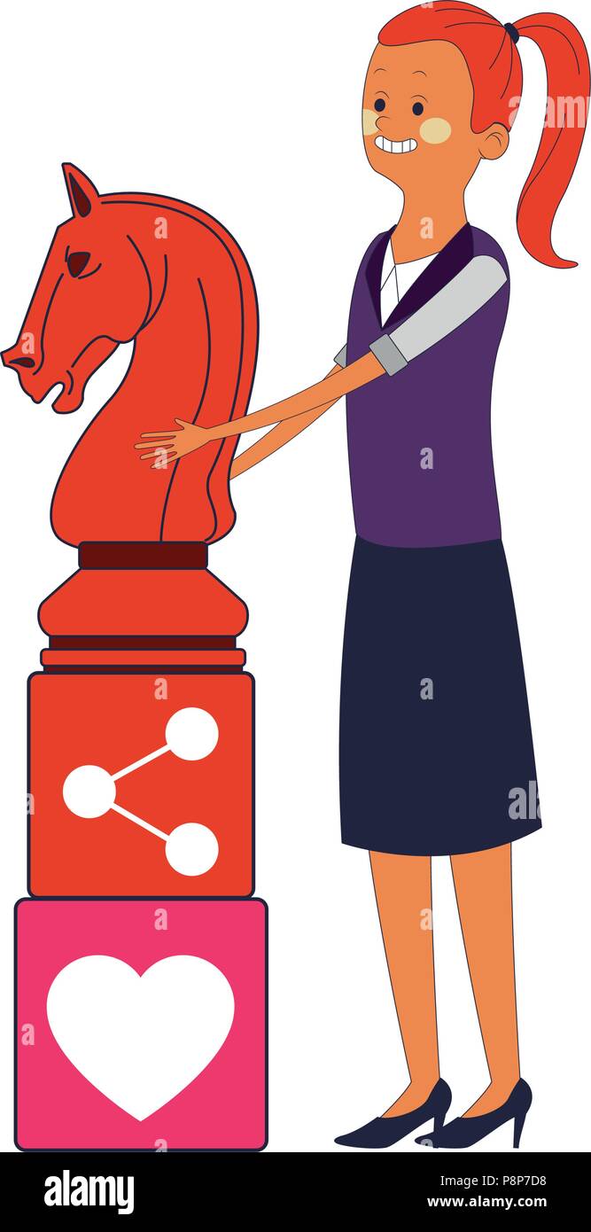Woman with chess piece pop colors Stock Vector Image & Art - Alamy