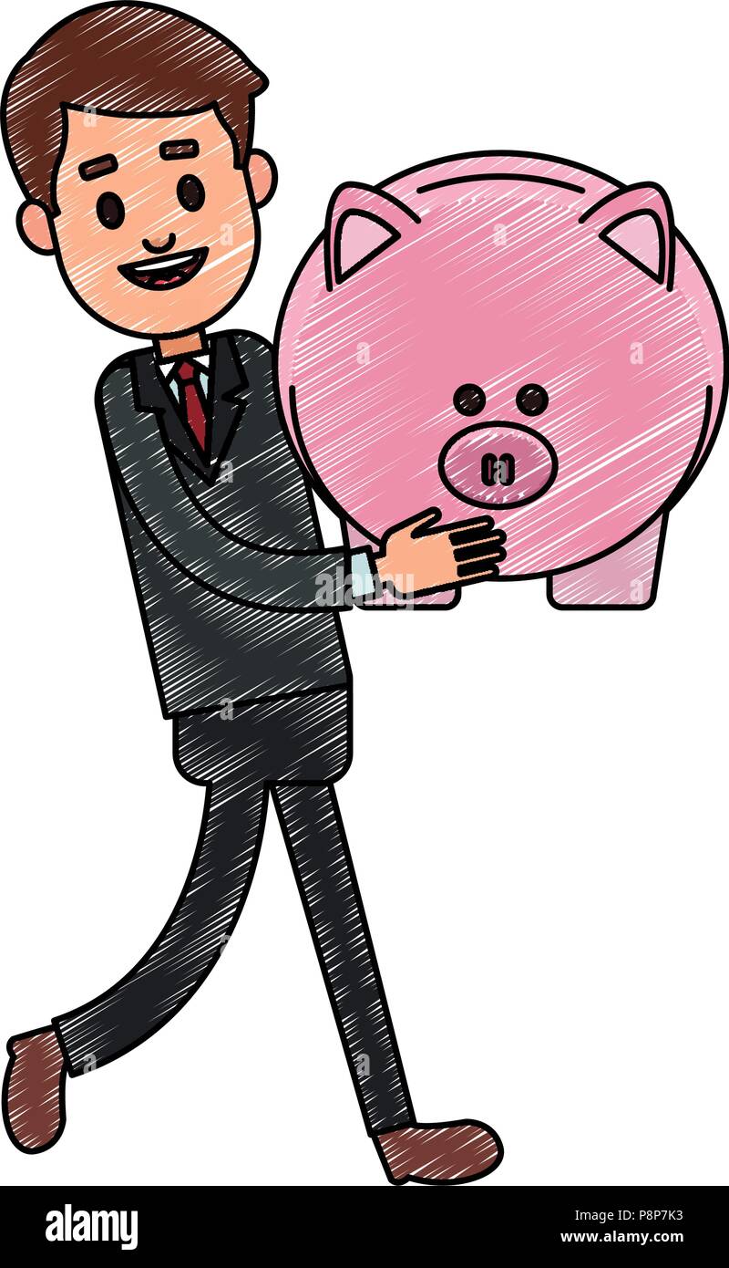 Businessman money cartoon scribble hi-res stock photography and images ...