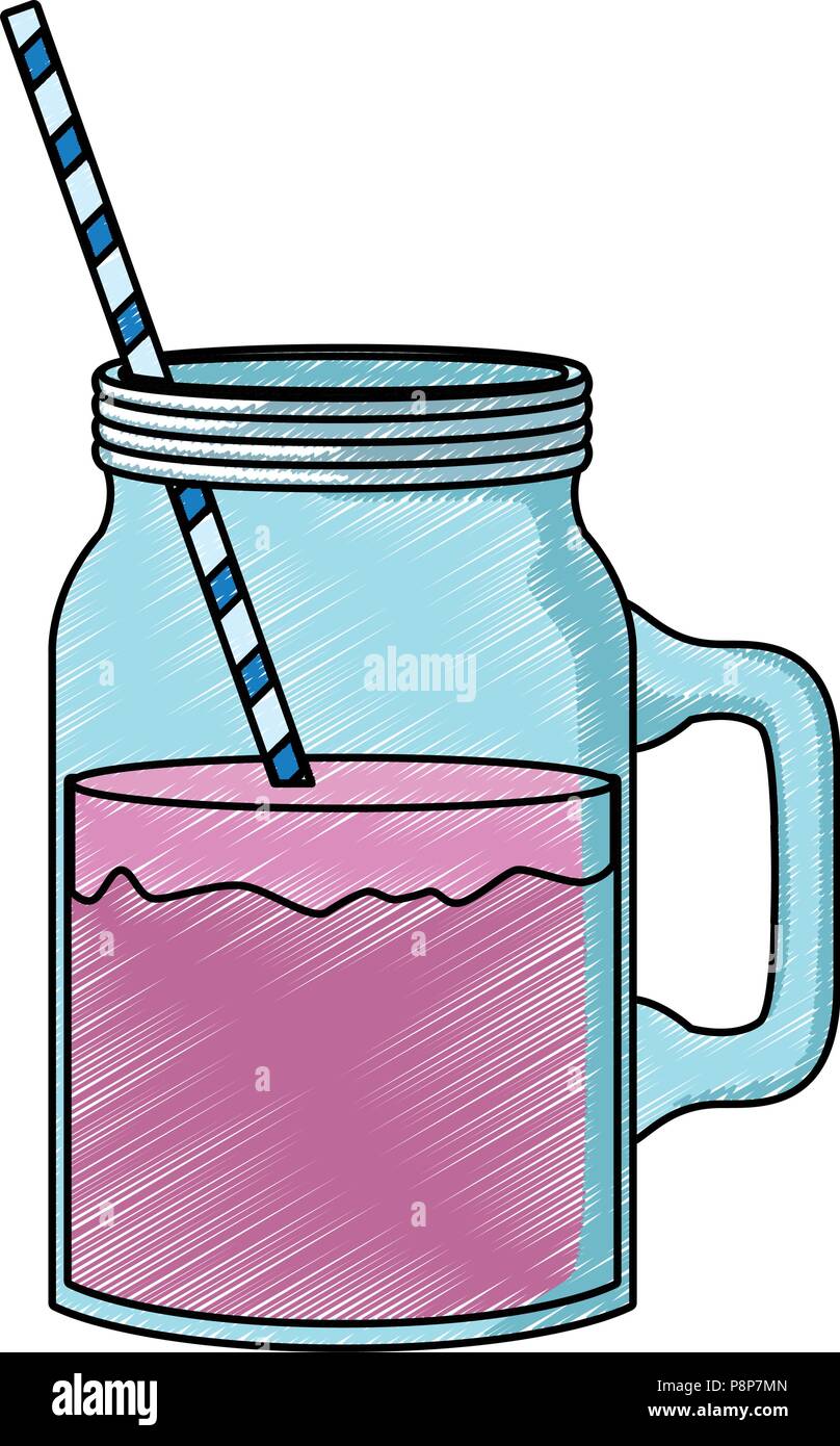 Mason jar with straw vector hi-res stock photography and images - Alamy