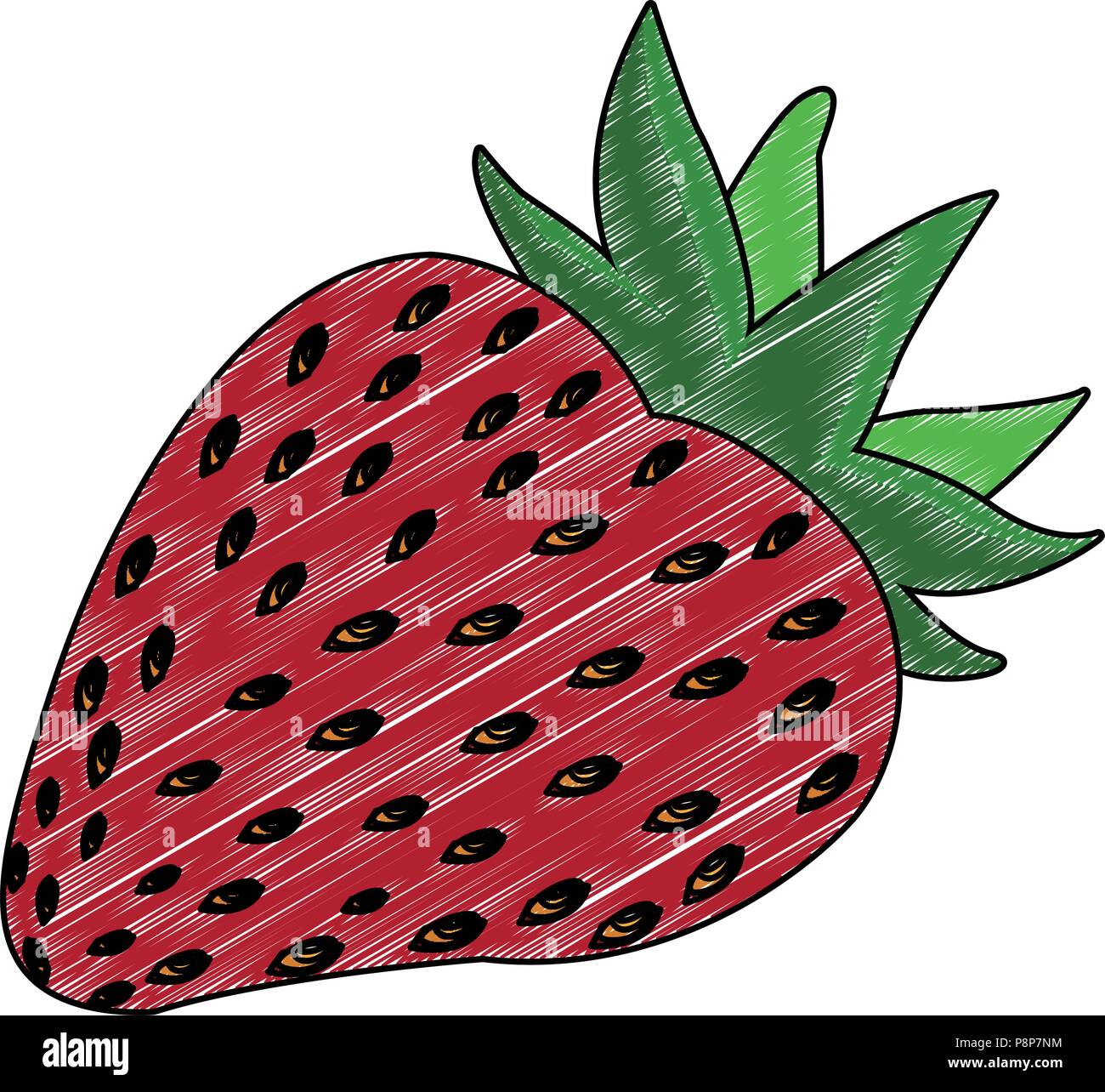 Strawberry fruit isolated scribble Stock Vector Image & Art - Alamy