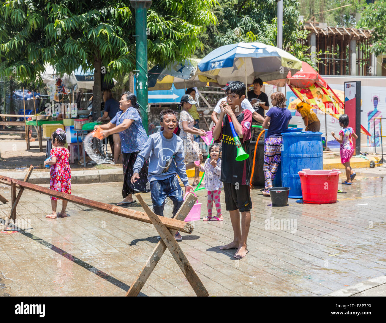 Thingyan water festival, Yangon, Myanmar (Burma Stock Photo - Alamy