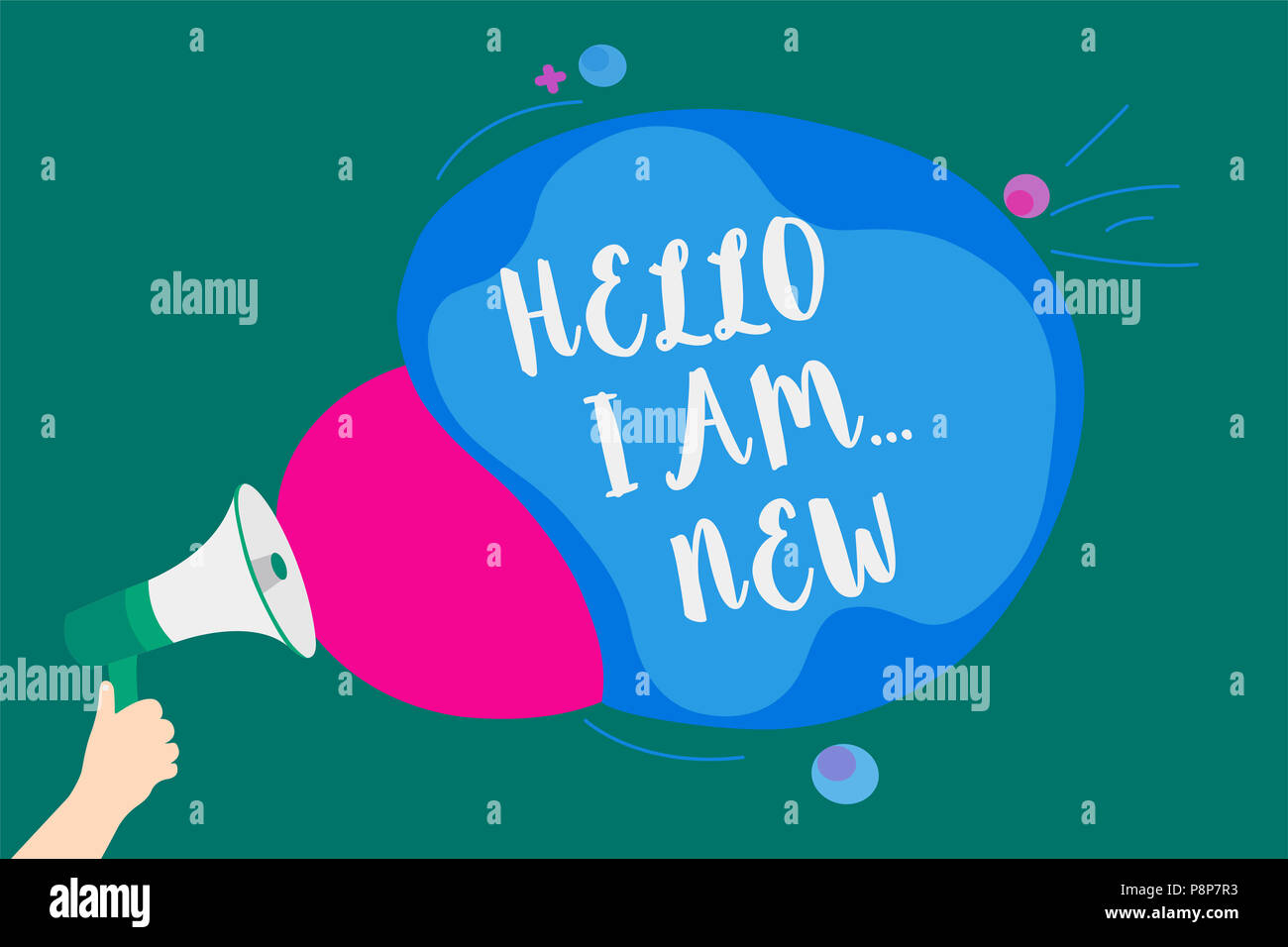 Word writing text Hello I Am... New. Business concept for Introduce ...