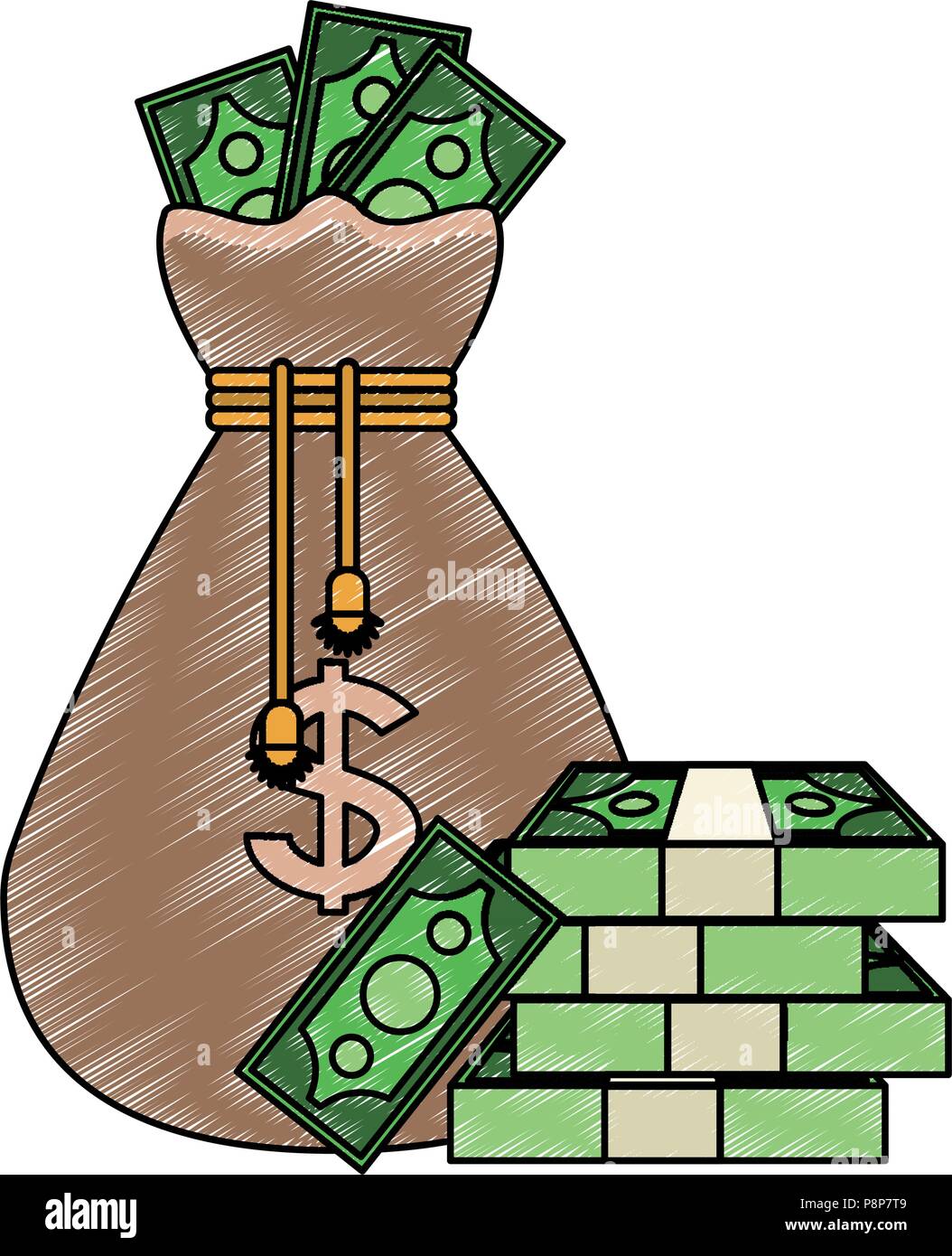 Money bag isolated scribble Stock Vector Image & Art - Alamy