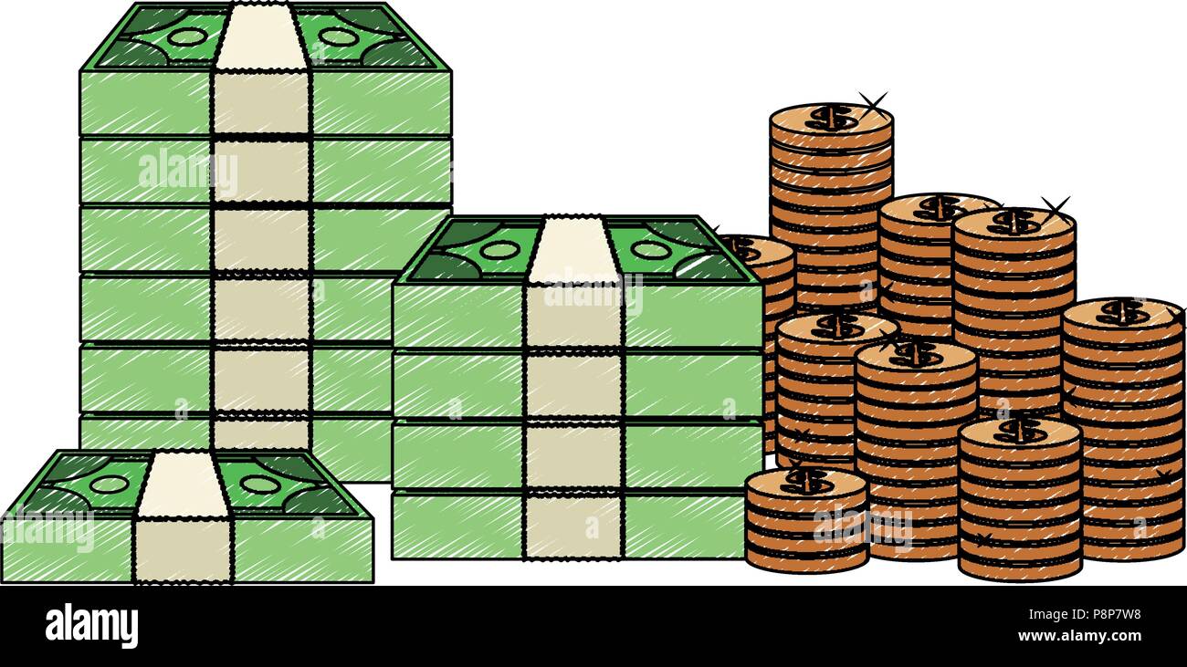 Money billets and coins scribble Stock Vector Image & Art - Alamy