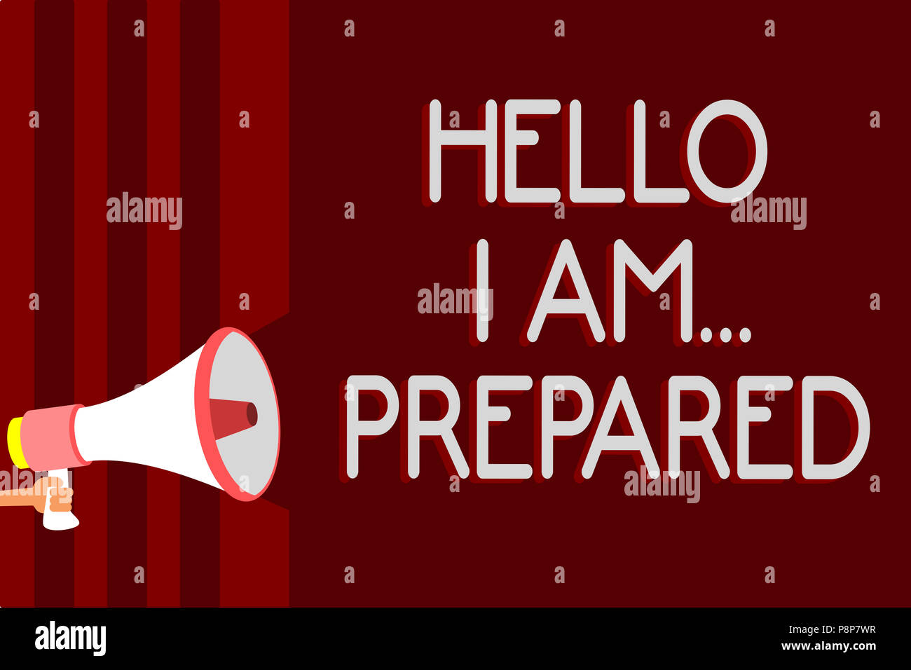 Handwriting text Hello I Am... Prepared. Concept meaning introduce ...