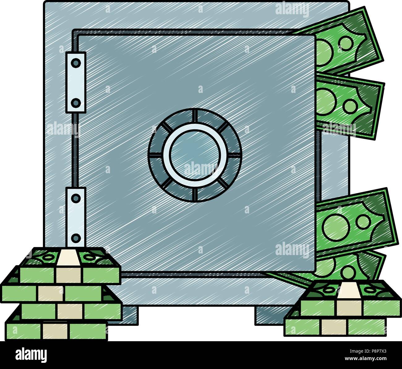 Money inside strongbox scribble Stock Vector Image & Art - Alamy