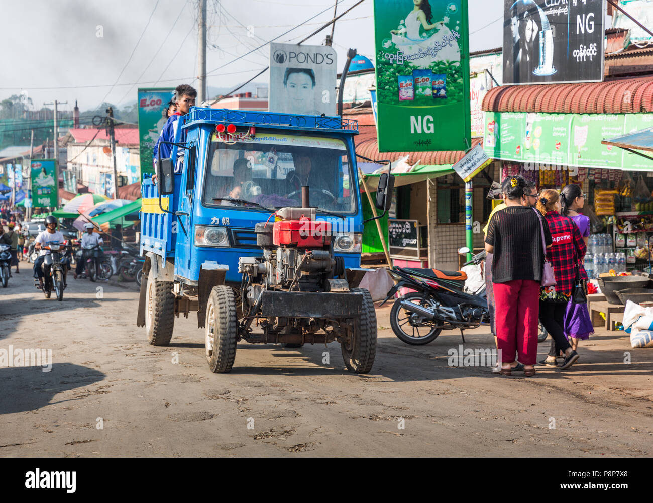 Truck Tractor in main street, Kalaw, Myanmar (Burma Stock Photo - Alamy