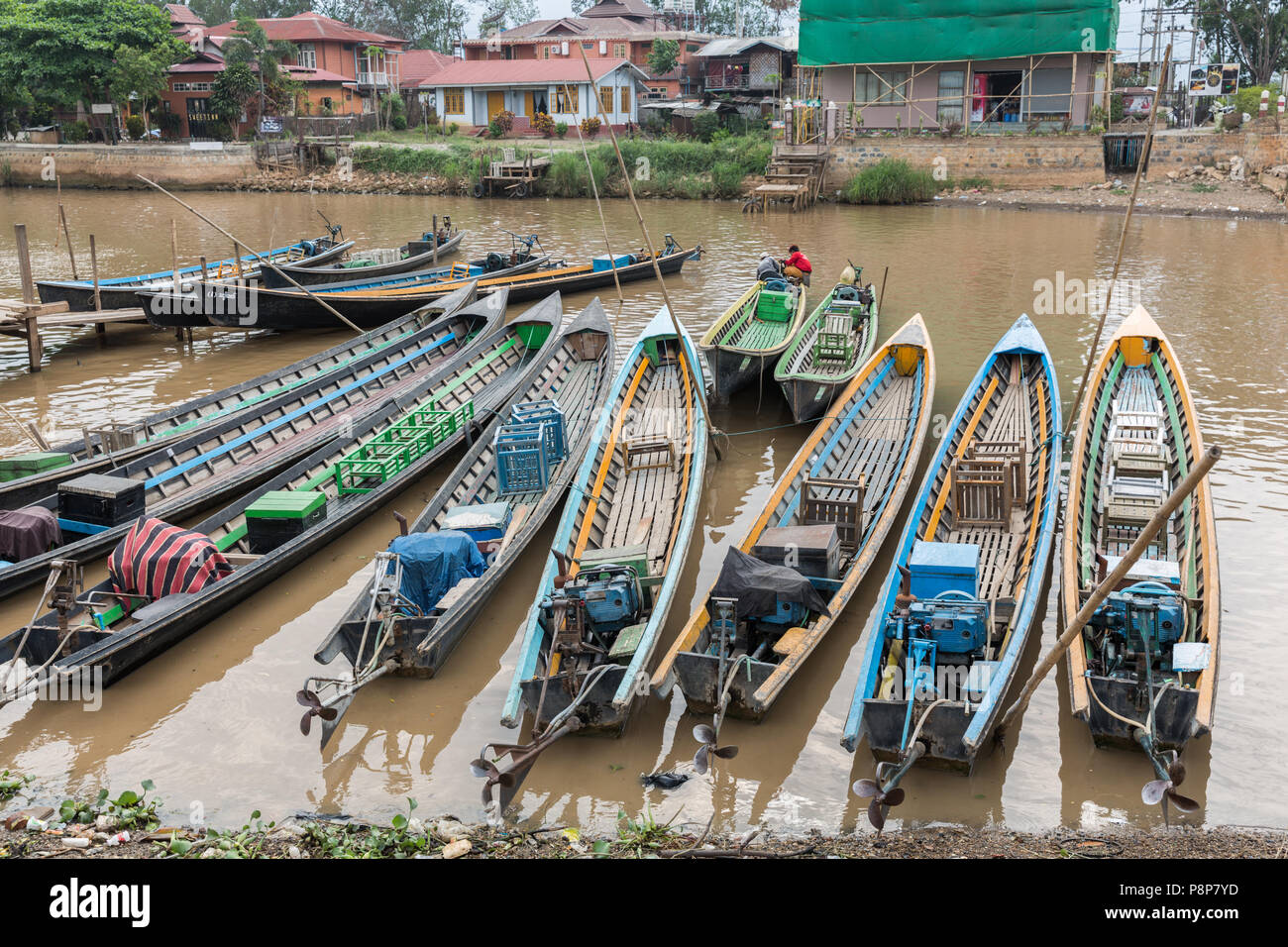 Burma boats myanmar boats hi-res stock photography and images - Alamy