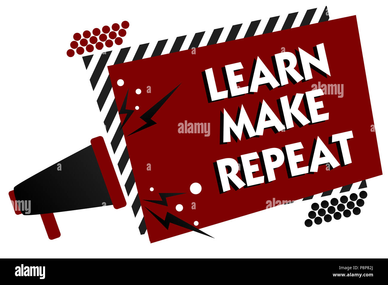 Conceptual hand writing showing Learn Make Repeat. Business photo text ...
