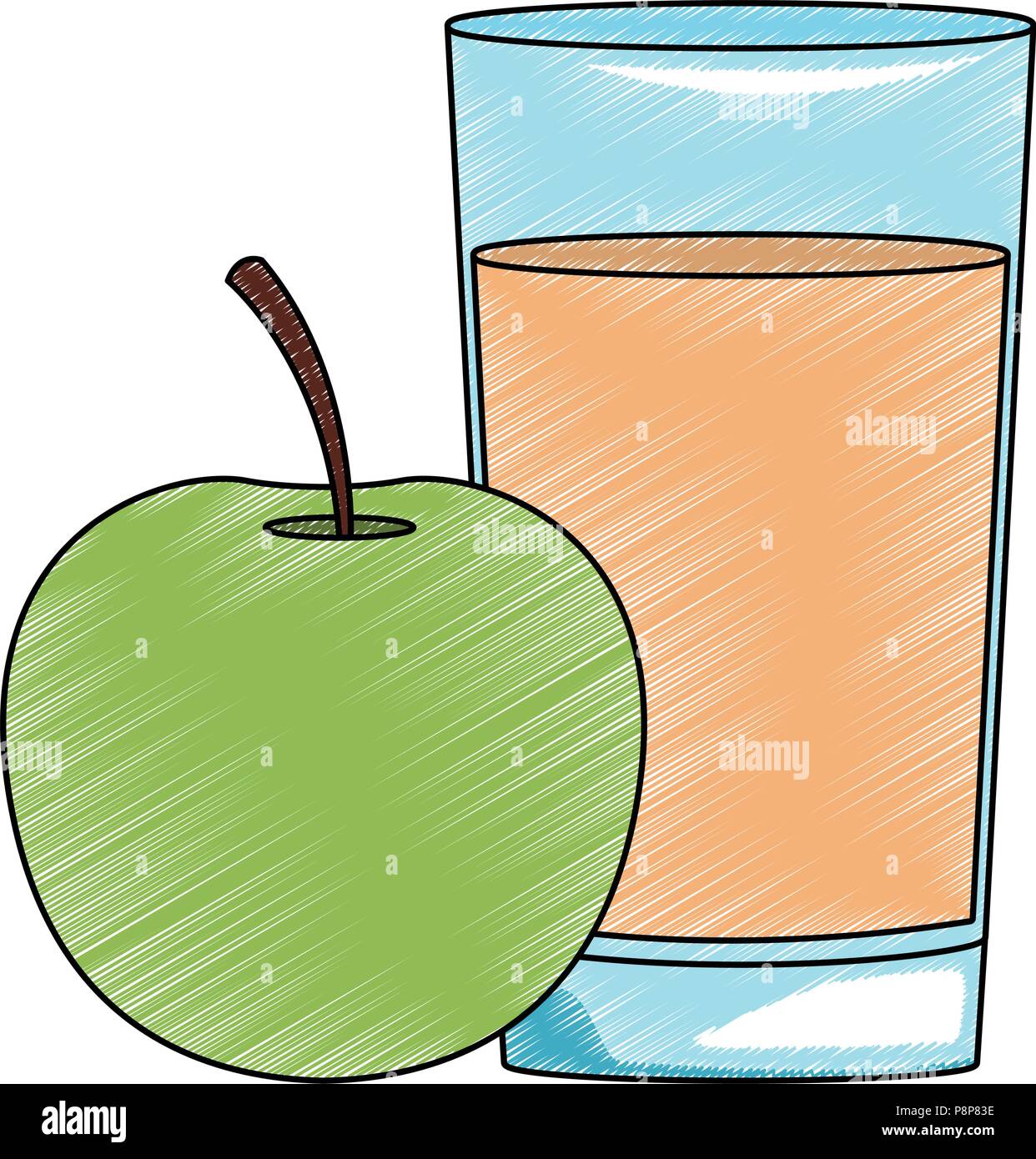 Delicious apple juice scribble Stock Vector Image & Art - Alamy