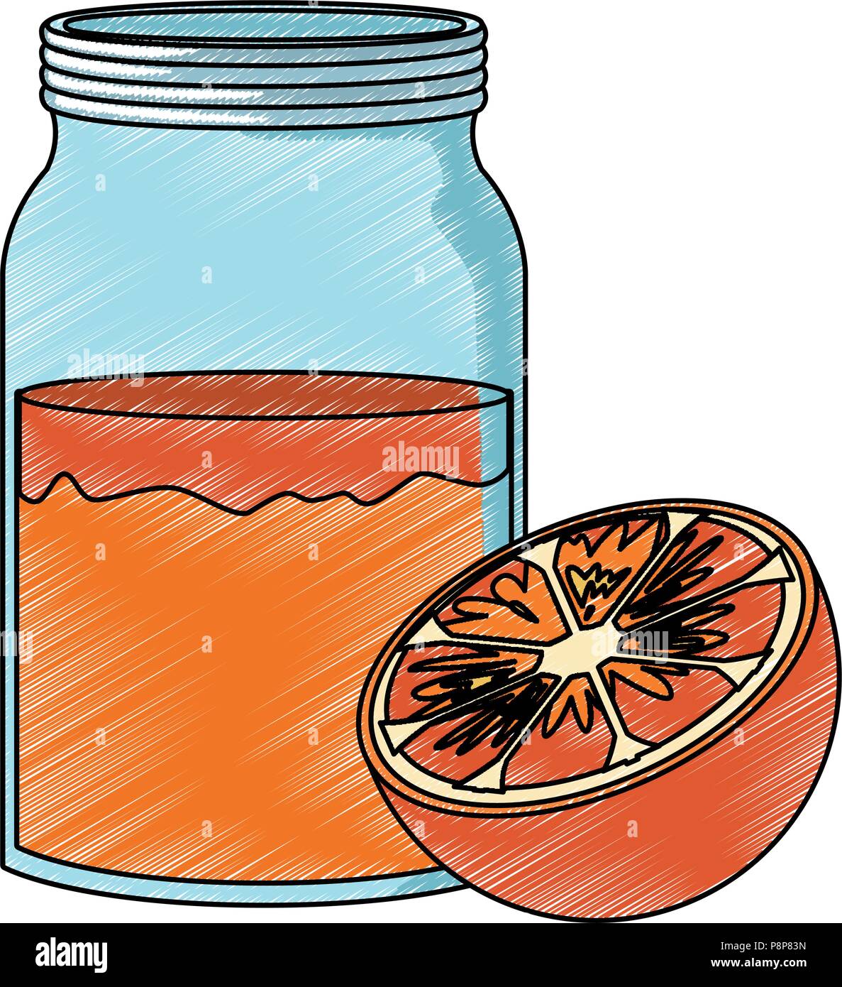 Orange juice cup scribble Stock Vector Image & Art - Alamy