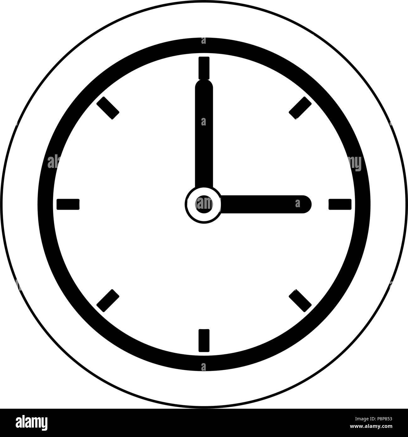 Wall clock isolated black and white Stock Vector Image & Art - Alamy