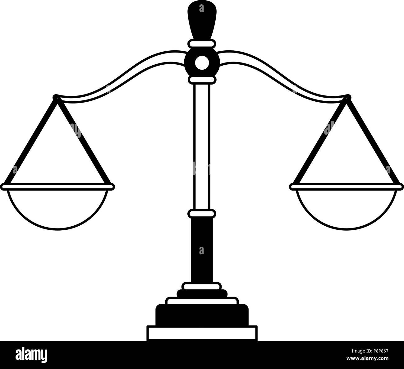 Justice balance symbol black and white Stock Vector Image & Art - Alamy