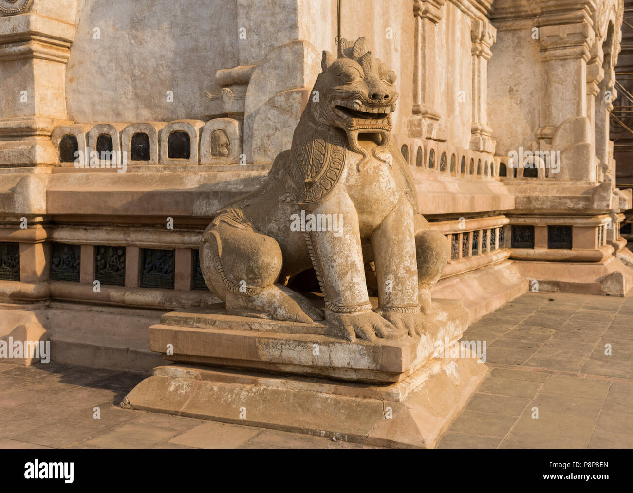 Chinthe lion guardian at Ananda Temple, Bagan, Myanmar (Burma Stock ...