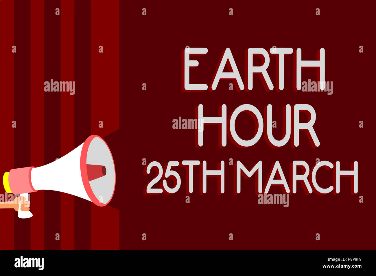 Handwriting text Earth Hour 25Th March. Concept meaning symbol ...
