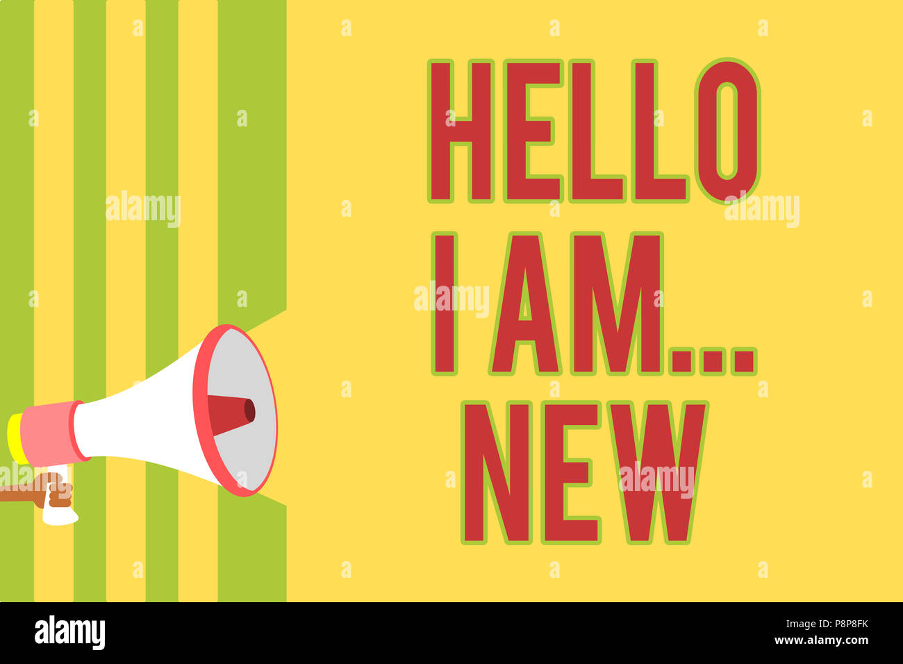 Handwriting text writing Hello I Am... New. Concept meaning Introduce ...