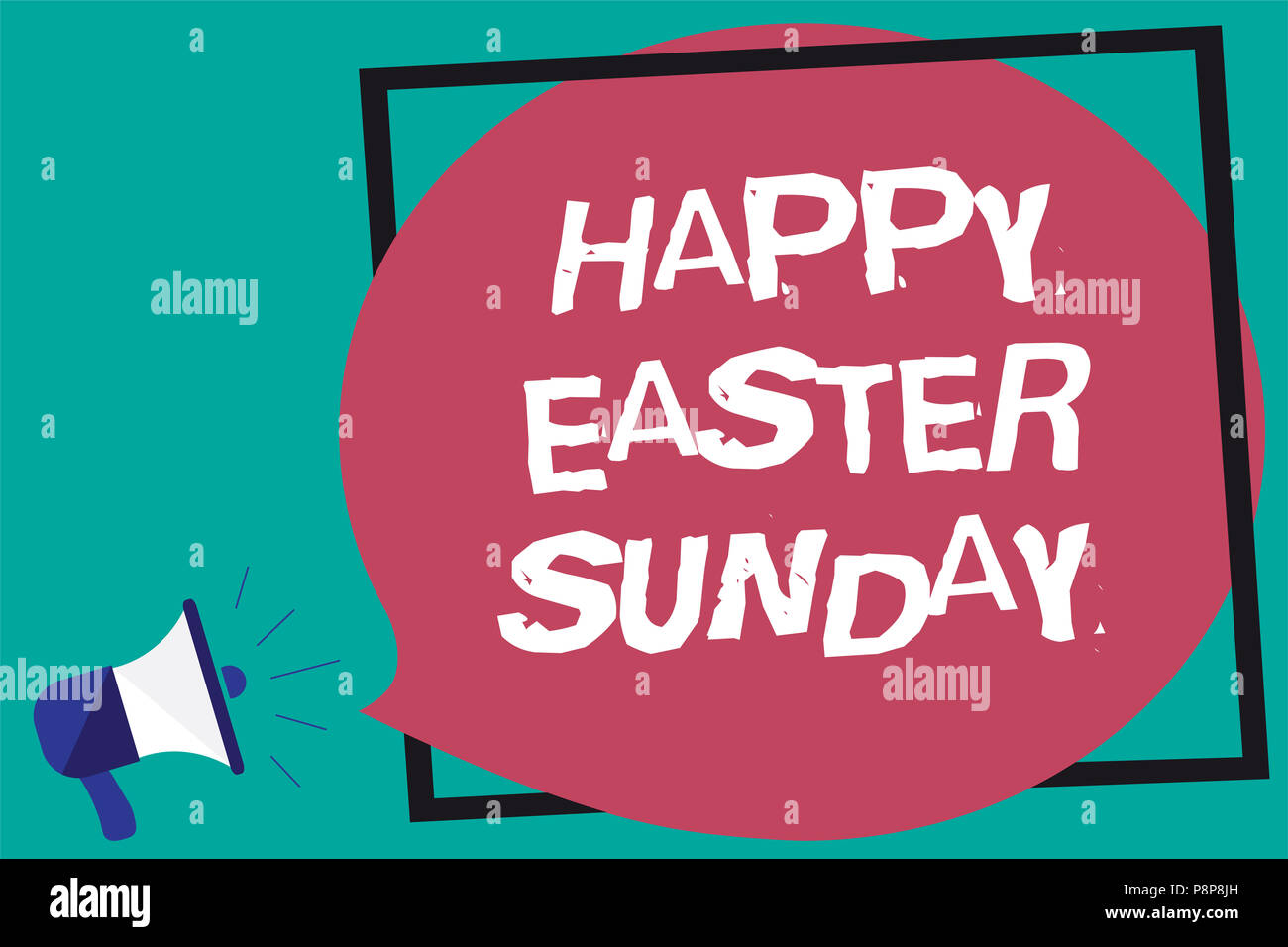Handwriting text Happy Easter Sunday. Concept meaning Greeting someone ...