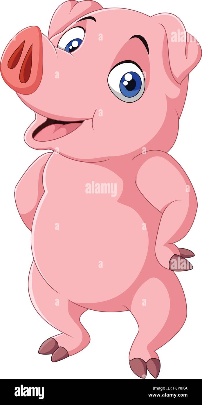 Cartoon pig isolated on white background Stock Vector Image & Art - Alamy