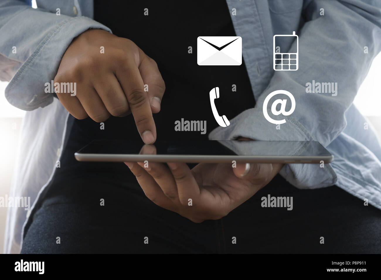 Digital CONTACT US (Customer Support Hotline people CONNECT Stock Photo ...