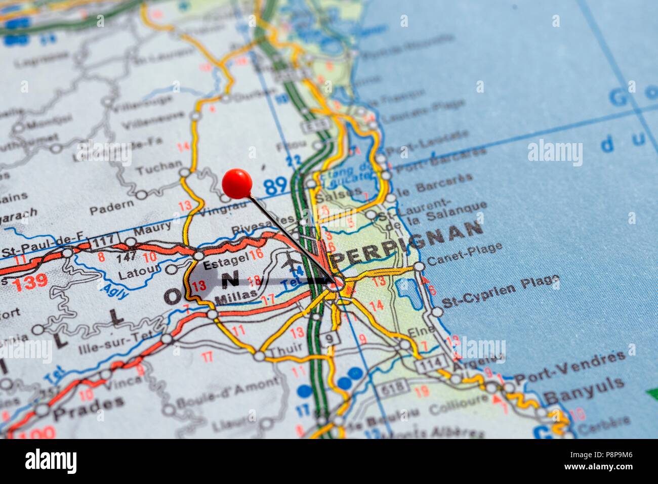 Map of perpignan hi-res stock photography and images - Alamy