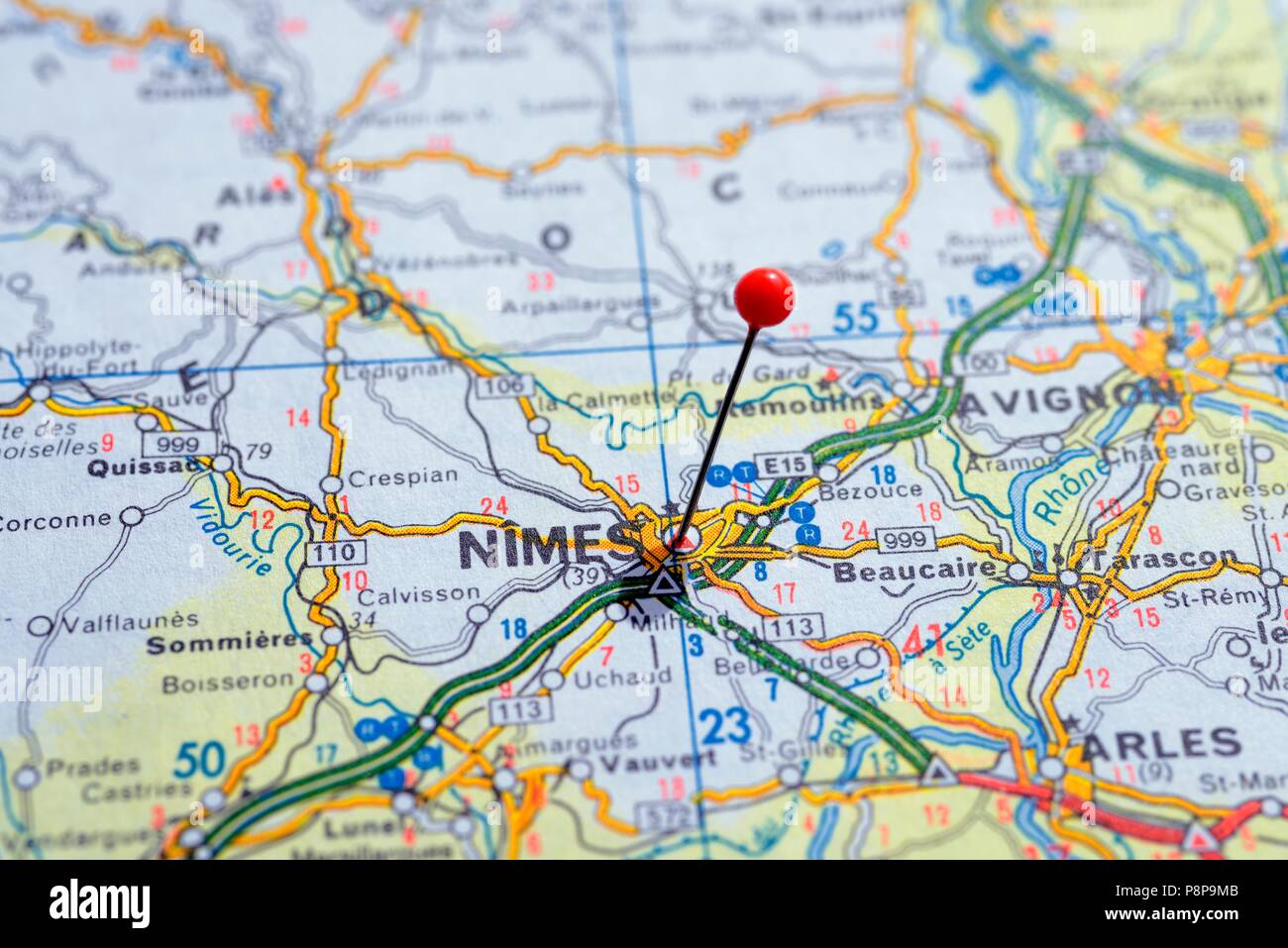 Nimes map hi-res stock photography and images - Alamy