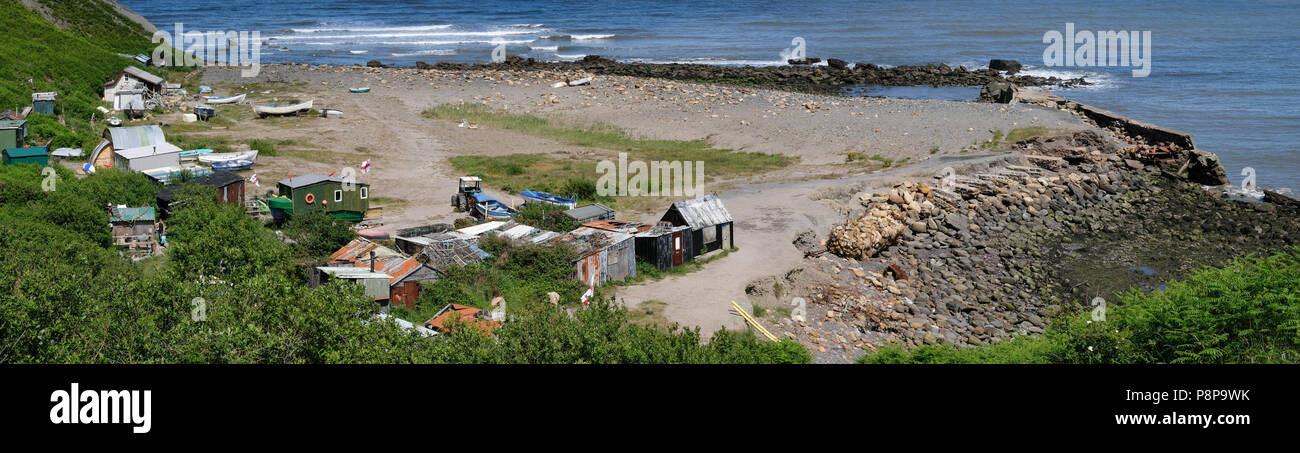 Panorama at Port Mulgrave old, abandoned harbour on the Yorkshire ...