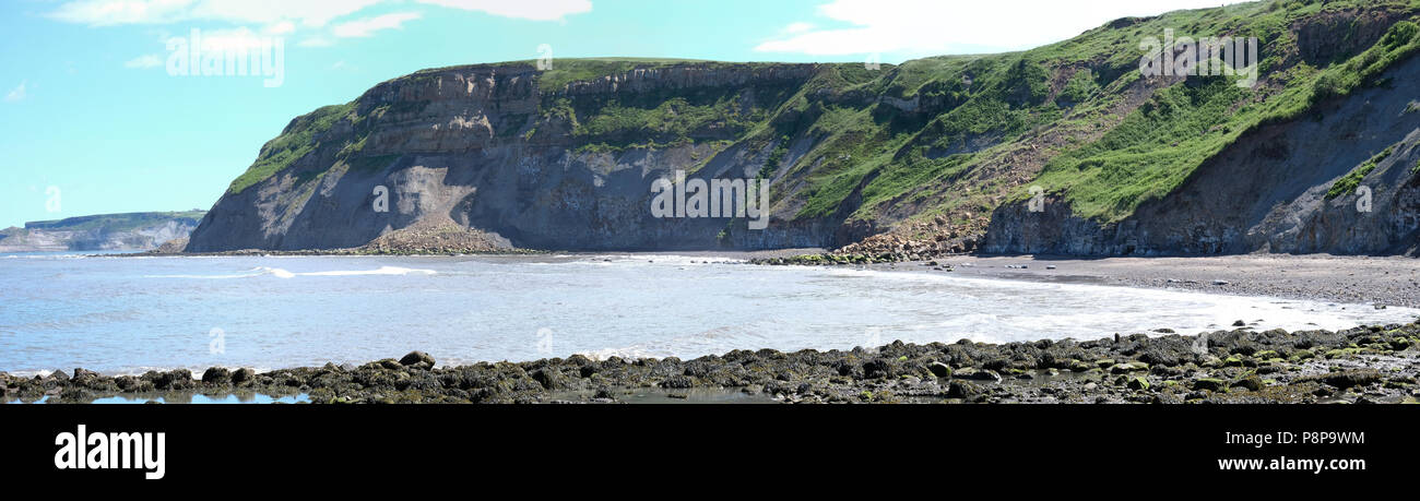 Panorama at Port Mulgrave on the Yorkshire Heritage Coast and a centre ...