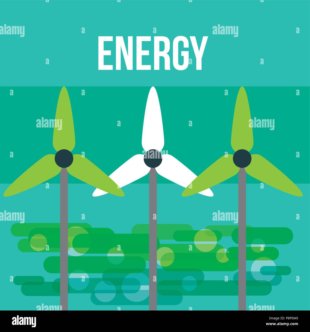 turbines wind energy ecology environmental vector illustration Stock ...