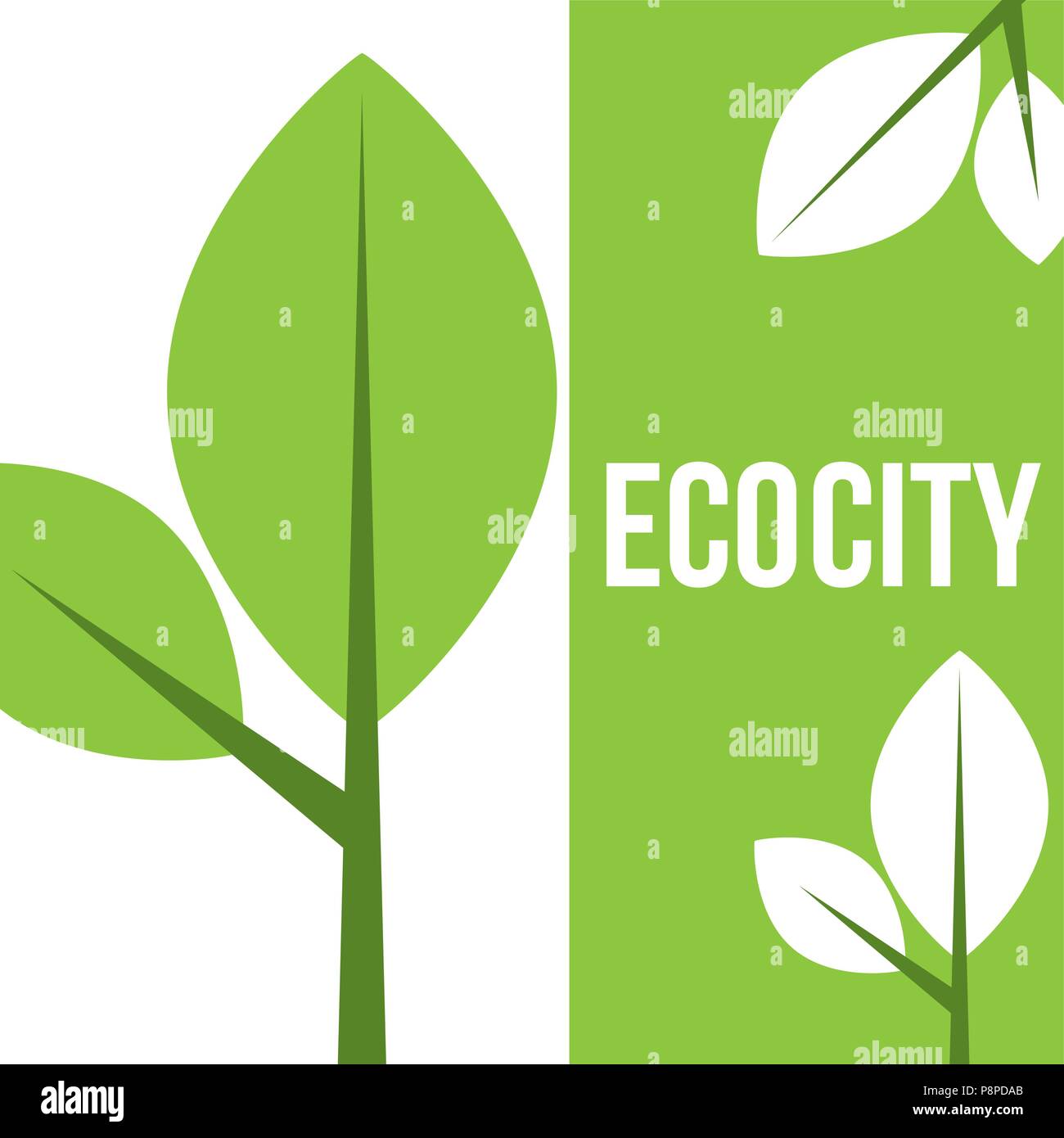 nature leaves green environment eco city vector illustration Stock ...