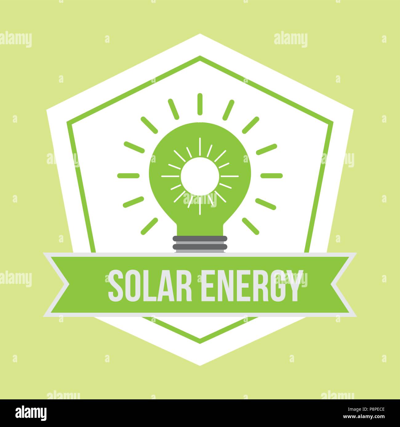 green light bulb solar energy emblem vector illustration Stock Vector ...