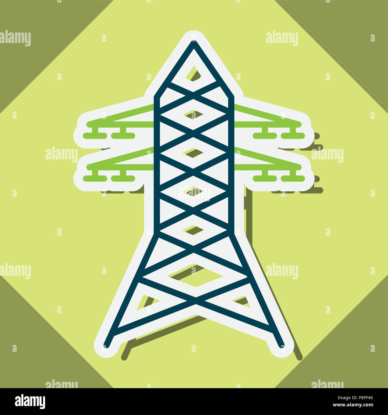 electric tower power energy sticker vector illustration Stock Vector ...