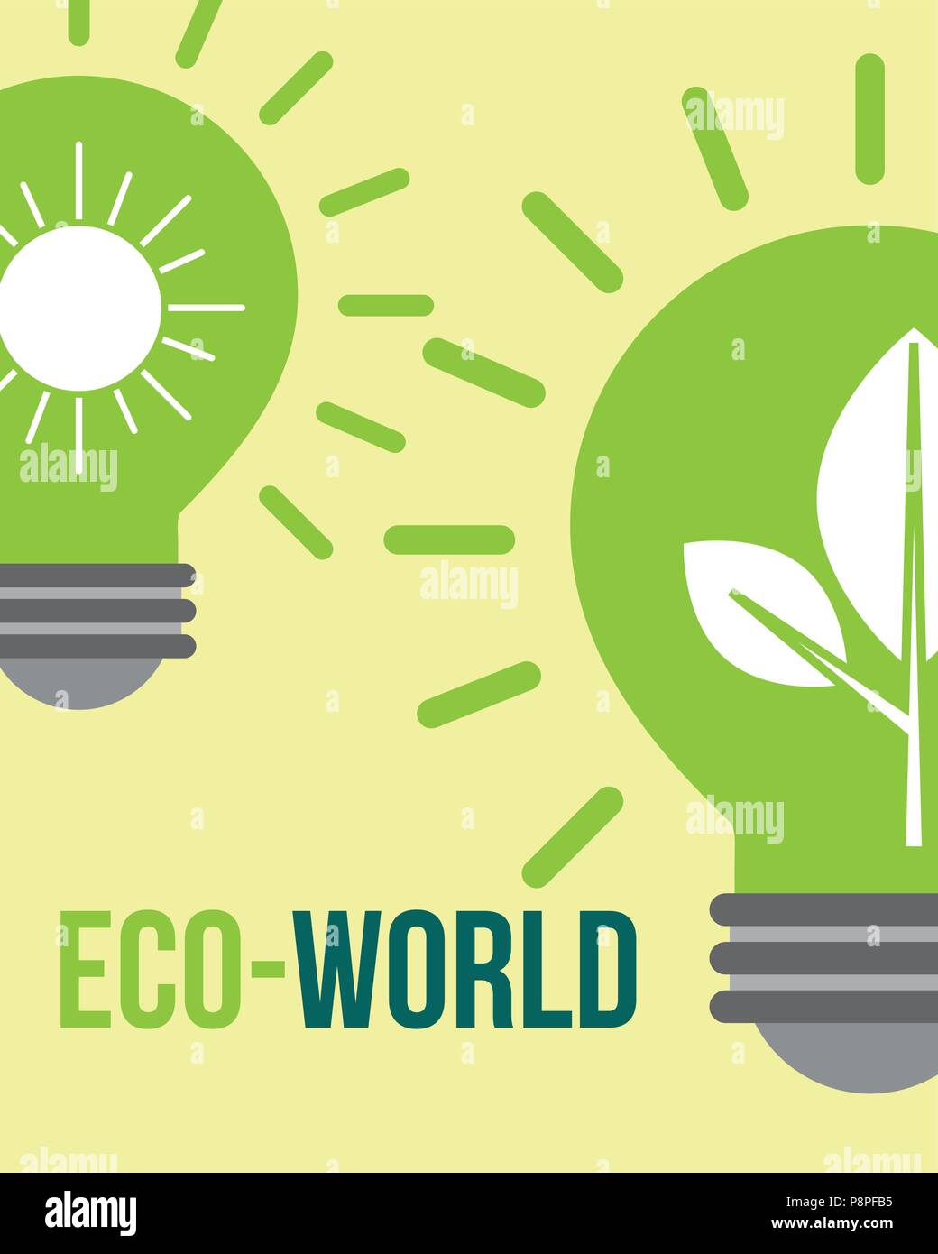 green bulbs light eco world alternative vector illustration Stock ...