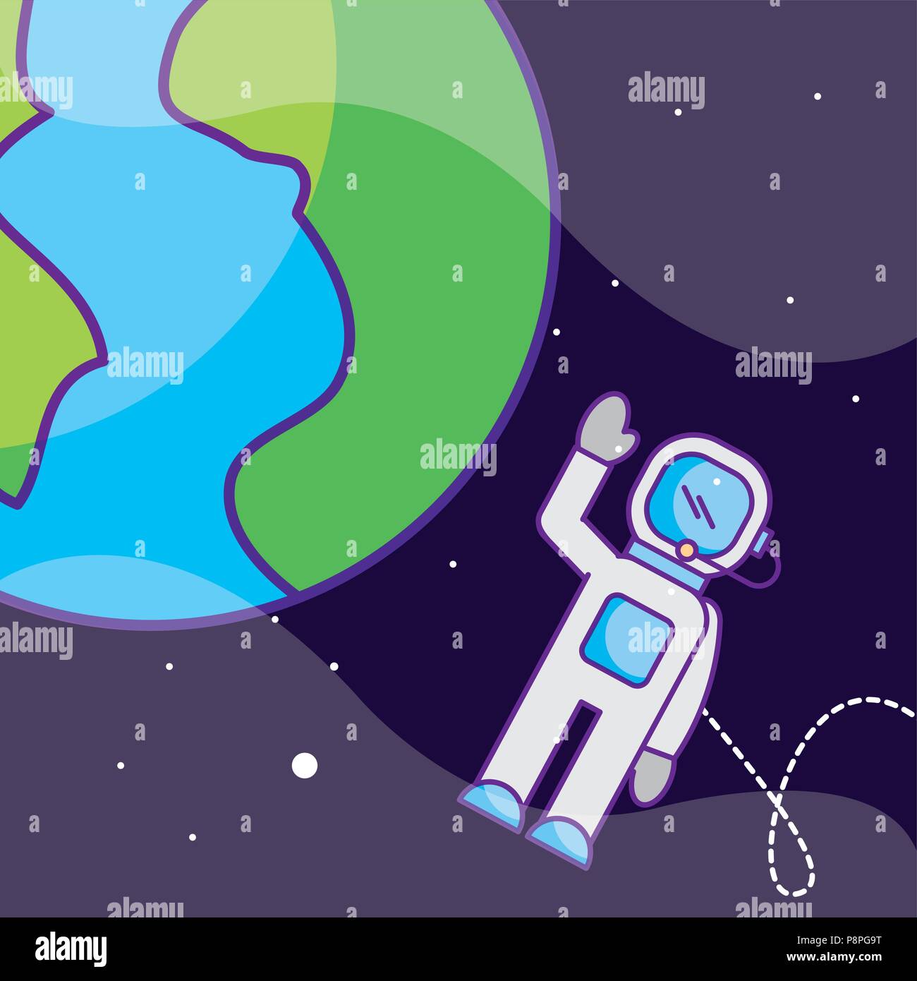 space galaxy card astronaut world planet vector illustration Stock ...