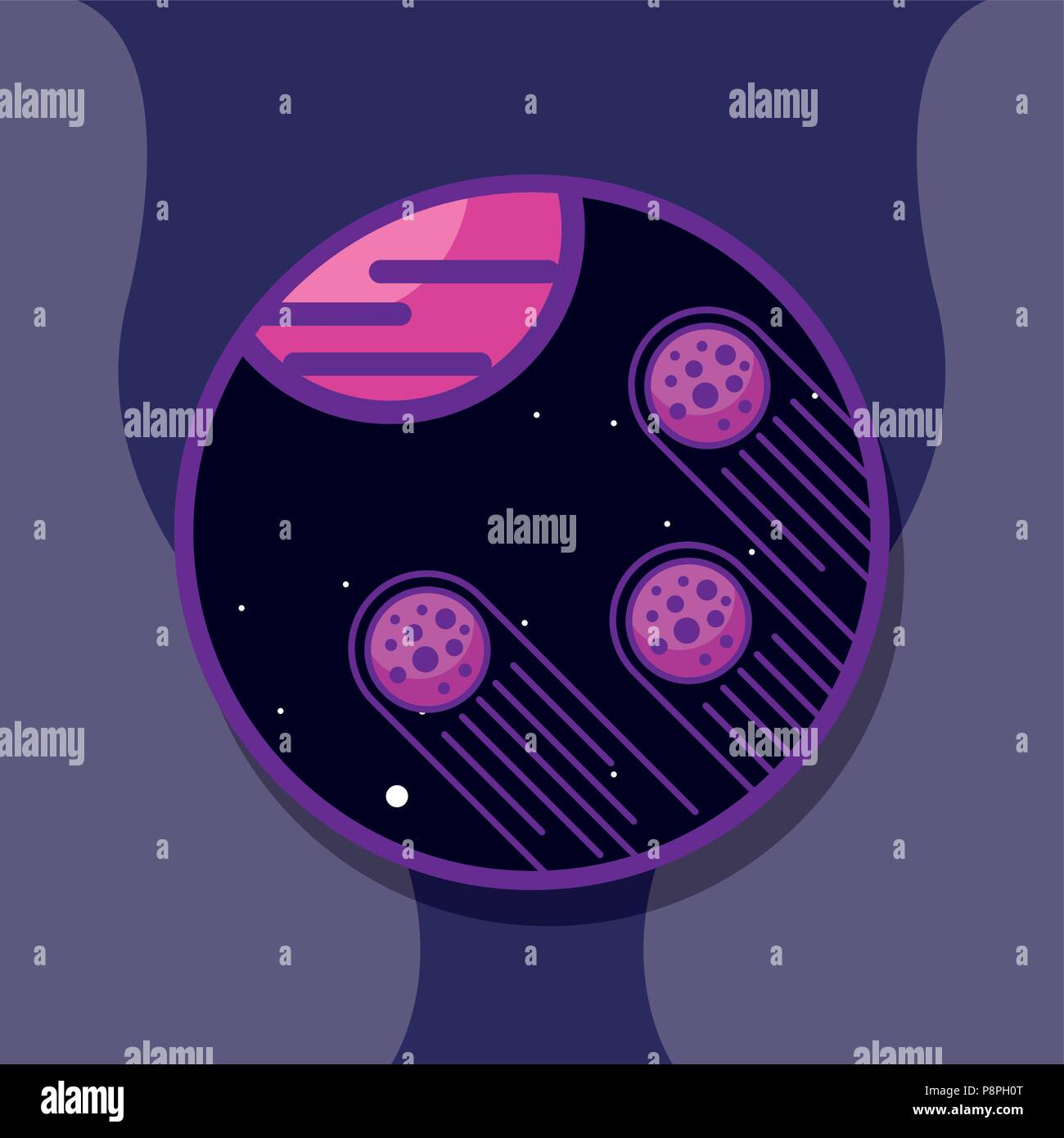 space galaxy cosmic card many meteorites falling down vector ...