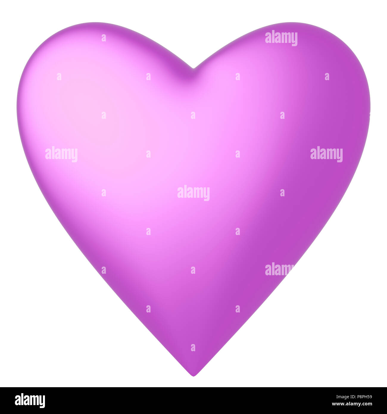 Fuchsia heart. Isolated on white background. Include clipping path. 3d ...