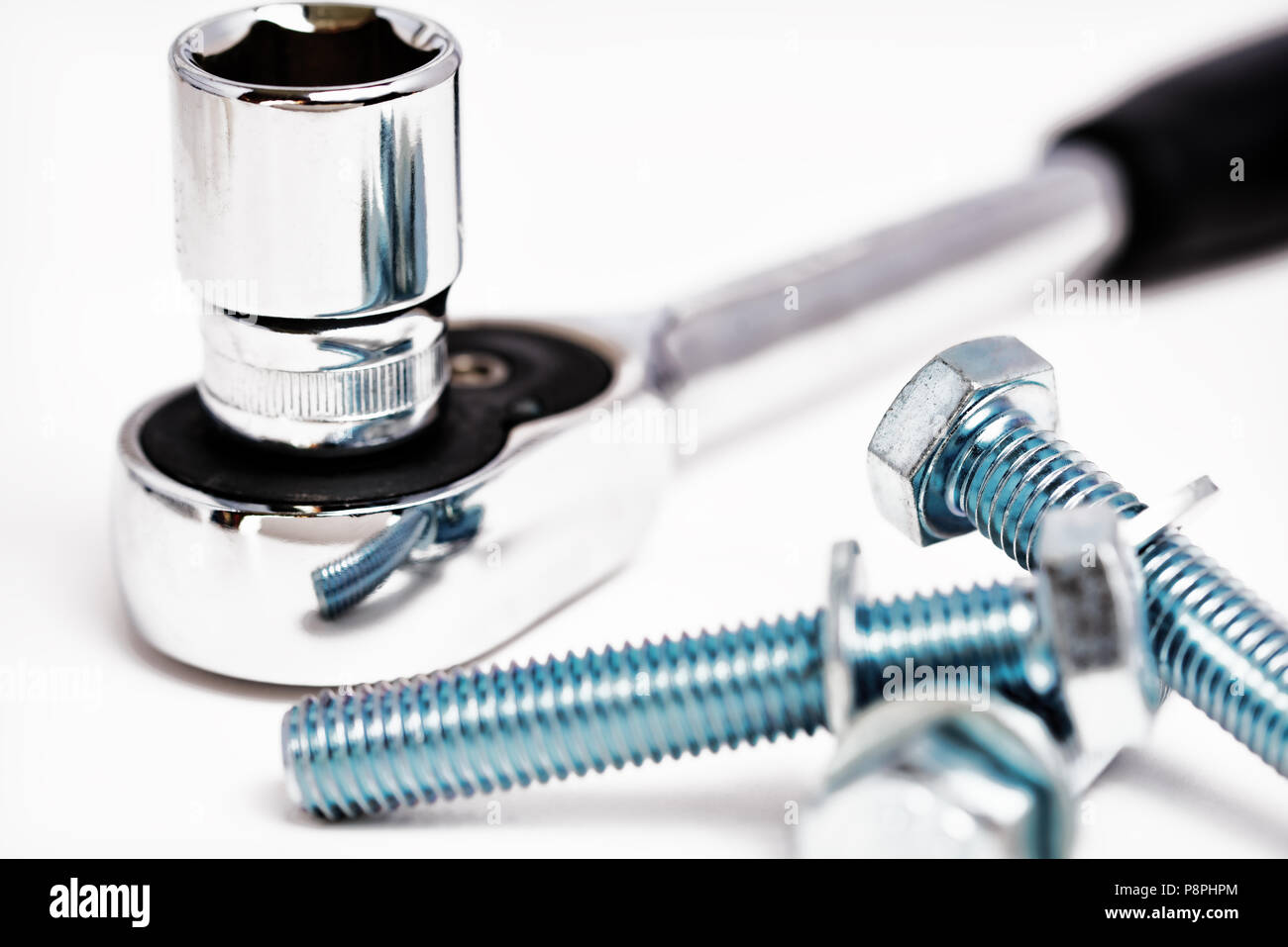 Small tools. Bolt and wrenches Stock Photo - Alamy